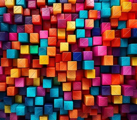 Premium Photo Brightly Colored Blocks Are Arranged In A Pattern To Form A Background Generative Ai