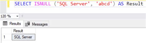 Sql Server Isnull Replace Null Values