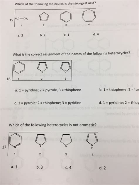 Solved Which Of The Following Molecules Is The Strongest
