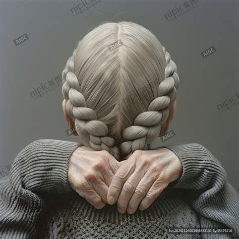 Ai创作图3d效果女孩 写实人物插画 超写实插画 长辫女孩素材 另类高清图片 辫发人头像 编织的头发 哭泣的背影 3d艺术品 情感的背影 岁月的皱纹 好穿着灰色的头发 忧伤的背影 编织头发 绑