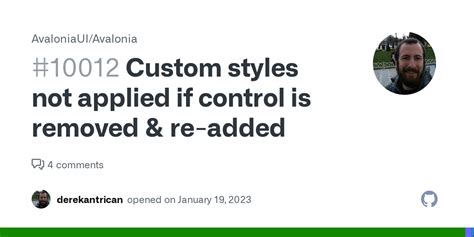 Custom Styles Not Applied If Control Is Removed And Re Added · Issue 10012 · Avaloniauiavalonia