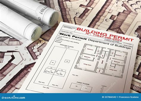 Building Permit Concept In Buildings Activity And Construction Industry With Residential