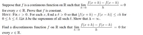 Solved Suppose That F Is A Continuous Function On R Such Chegg