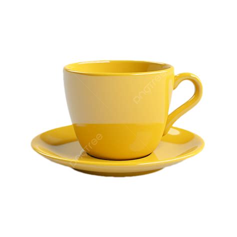 커피 컵 현실적인 접시 노란색 식기류 선박 Png 일러스트 및 이미지 에 대한 무료 다운로드 Pngtree