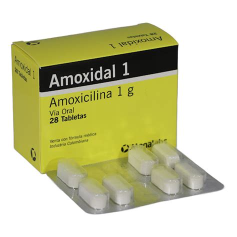 Amoxidal Amoxicilina 1 Gr Megalabs Caja X 28 Tabletas
