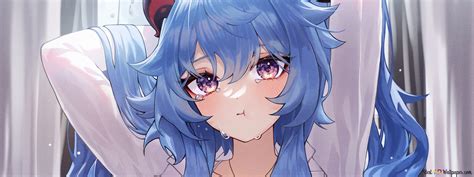 Sexy Girl Ganyu Alone At Her Room Genshin Impact K Wallpaper Download