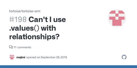 Cant I Use Values With Relationships · Issue 198 · Tortoise Tortoise Orm · Github