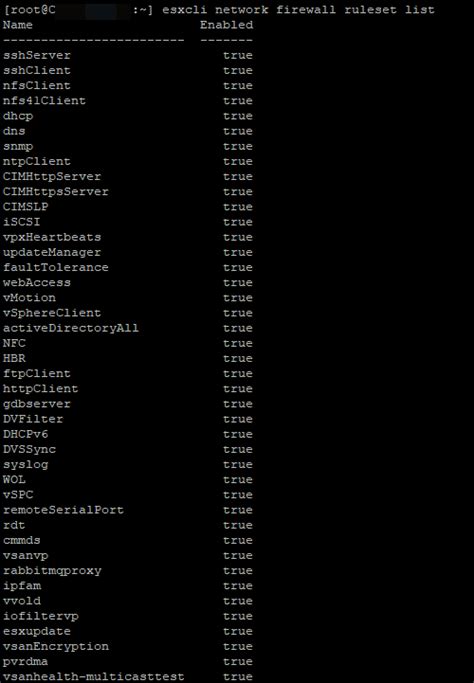 Set Esxi Firewall Rules