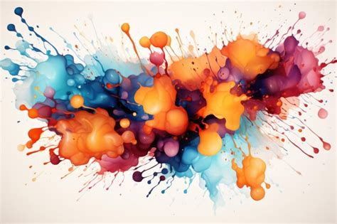 Premium Photo Watercolor Blobs And Splashes Abstract Design Isolated On White Background Ai