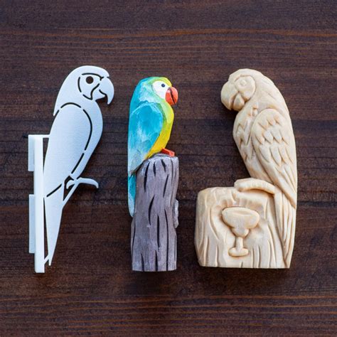 Parrot Wood Carving Stencil Set 3d Printed Template For Caricature