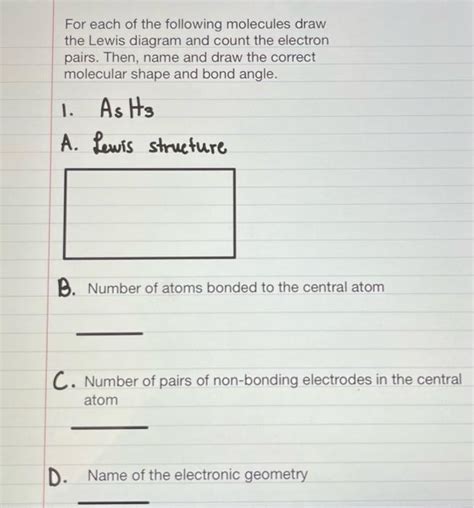 Solved For Each Of The Following Molecules Draw The Lewis
