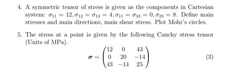 Solved Stress Tensor And Equations Of Elasticity A