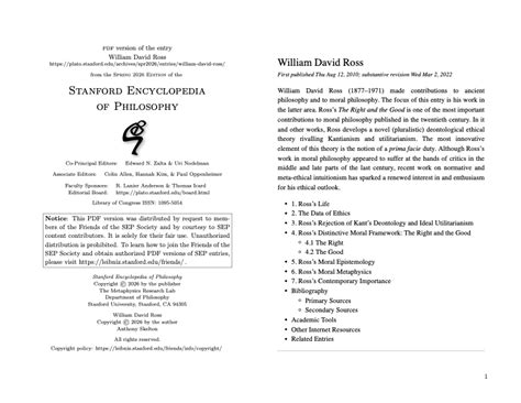 Friends Of The Sep Society Preview Of William David Ross Pdf