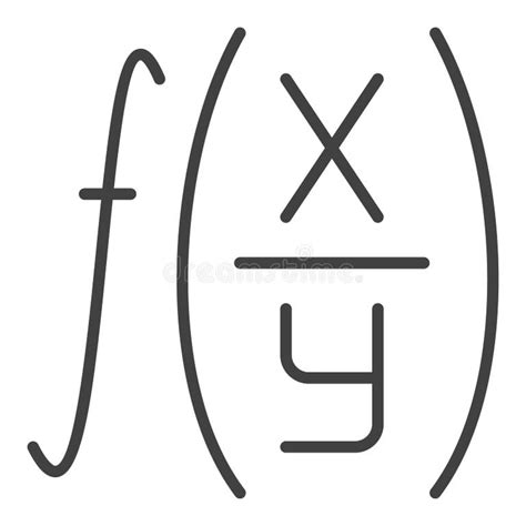 Math Function Vector Concept Line Icon Or Sign Stock Illustration