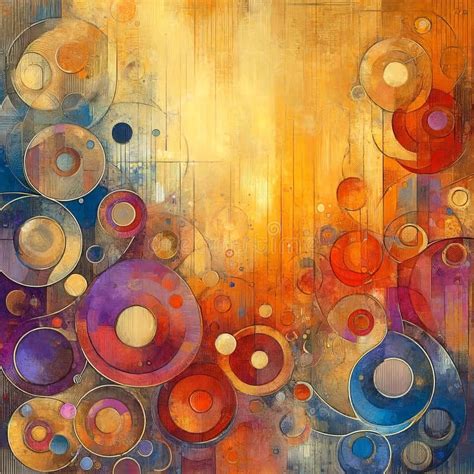 Dive Into This Mesmerizing Abstract Art With Dreamy Circles And Vibrant Hues Stock Illustration