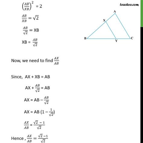 Question 1 Line Segment Xy Is Parallel To Side Ac Of Abc