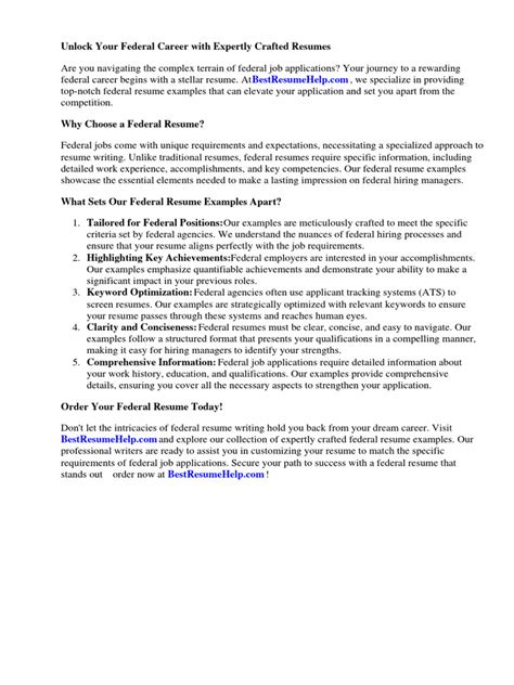 Federal Resume Example Pdf Résumé Employment