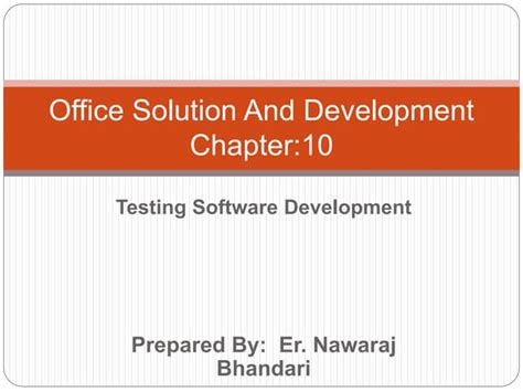 Testing Software Development Ppt