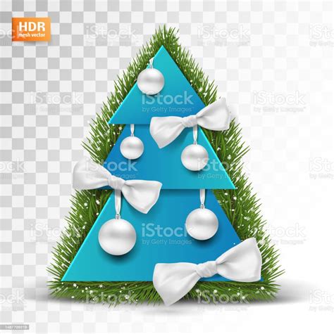 축제 엽서 디자인과 축하 크리스마스 트리 장난감이있는 크리스마스 트리 가시에 대한 스톡 벡터 아트 및 기타 이미지 가시