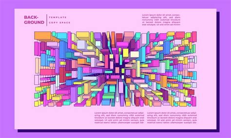 Abstract And Colorful Geometric Background Template Rectangular Isometric Layer Backdrop Design