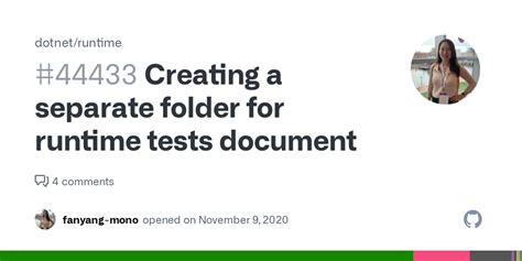 Creating A Separate Folder For Runtime Tests Document Issue Dotnet Runtime GitHub