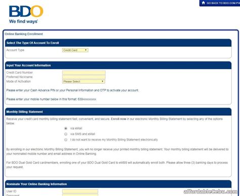 How To View Your Bdo Credit Card Billing Statement Statement Of
