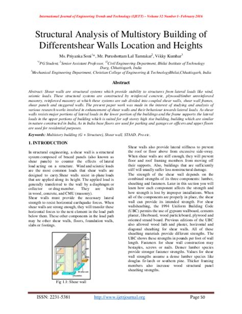 Pdf Structural Analysis Of Multistory Building Of Differentshear