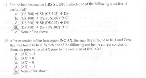 solved 11 for the load instruction lds si [300] which one