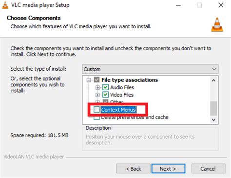 How Do I Disable Context Menus Via Silent Install R Vlc