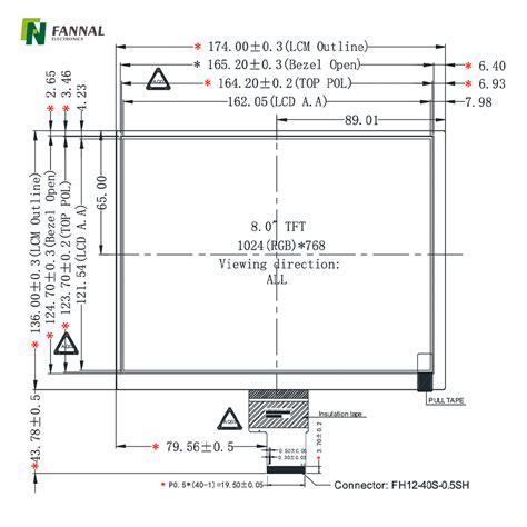 Inch Industrial TFT LCD X Cd M PIN LVDS