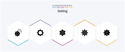 Setting 25 Glyph Icon Pack Including Setting Cogs Gear Setting 18300060 Vector Art At Vecteezy
