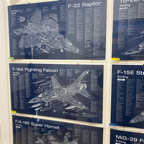 Poster F C Fighting Falcon Fighter Blueprint Thick Blue Paper BraveHobbyShop