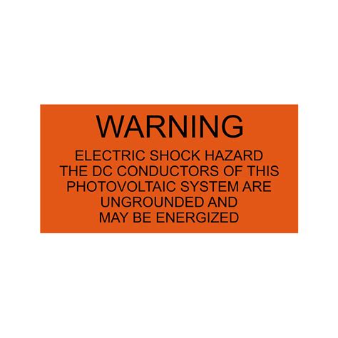 15x3 Warning Electric Shock Hazard Pv 243 Plastic Solar Labels