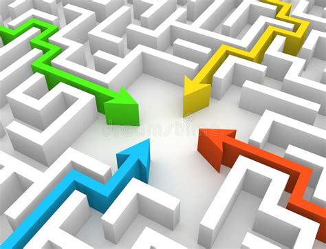 Four Arrows Pointing In Different Directions Stock Illustration Illustration Of Choose Color
