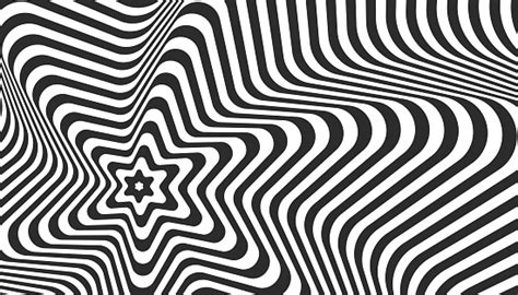 흑백 선의 추상적 인 최면 패턴 착시 흰색 배경에 Op 아트 일러스트레이션 0명에 대한 스톡 벡터 아트 및 기타 이미지 0명 강렬하고 밝은 색상 기하 Istock