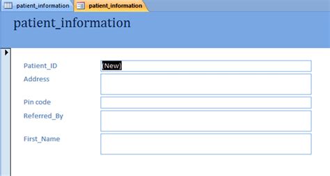 Design A Form In Ms Access To View Add Delete And Modify The Patient Record In The Database