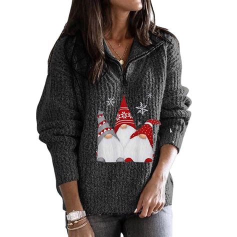 Whlbf Plus Size Santa Claus Sweaters For Womenwomens And Winter V Neck