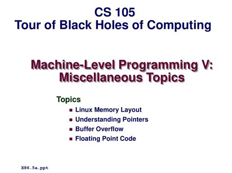 Machine Level Programming V Miscellaneous Topics Ppt Download