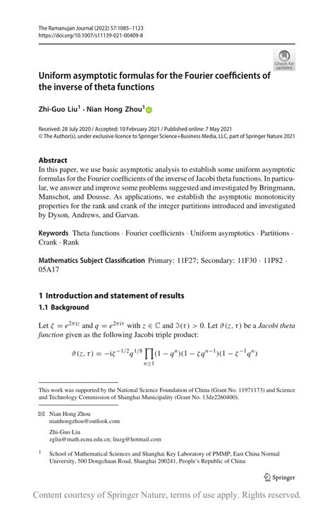 Uniform Asymptotic Formulas For The Fourier Coefficients Of The Inverse