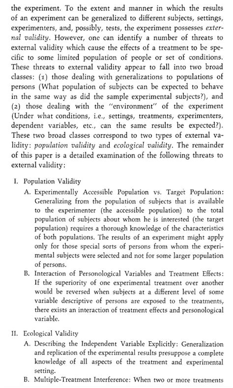 Gene V Glass Archives The External Validity Of Experiments