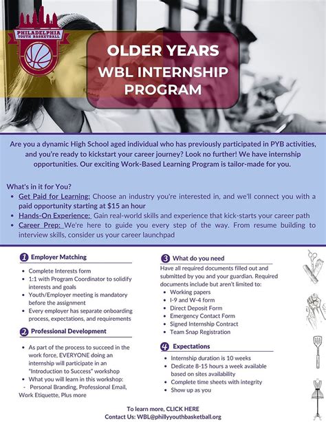Internship Apply Now For Pyb Work Based Learning Program