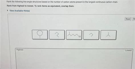 solved rank the following line angle structures based on the