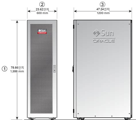 물리적 사양 Oracle® Supercluster M7 시리즈 설치 설명서