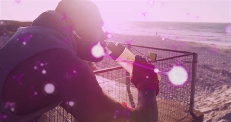 Glowing Molecular Structures Floating Against African Stock Footage Video 100 Royalty Free