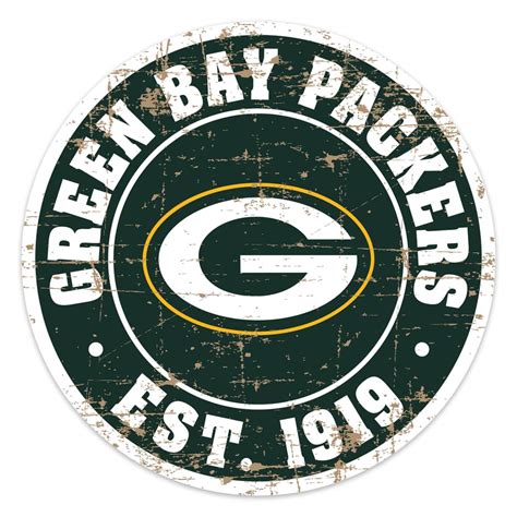 Green Bay Packers Round Pvc Distressed Logo Wall Sign 22 In Canadian