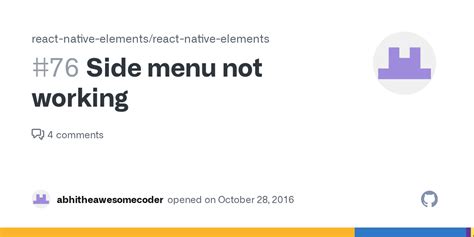 Side Menu Not Working · Issue 76 · React Native Elementsreact Native Elements · Github