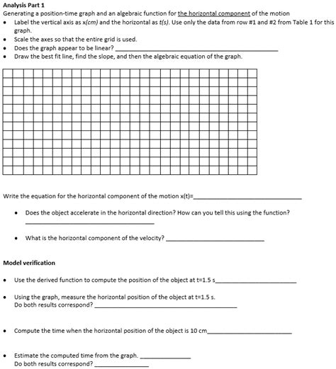 Solved Analysis Part 1 Generating Position Time Graph And An