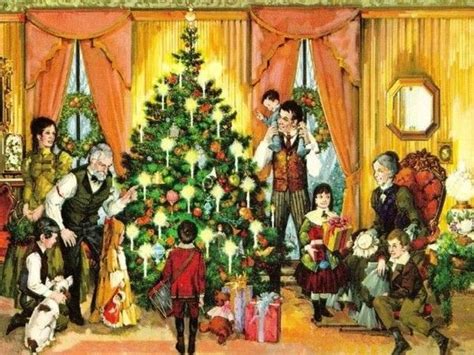 Belle Carte Famille Fetant Noel Autour Du Sapin Belle Carte Famille Fetant Noel Autour Du Sapin