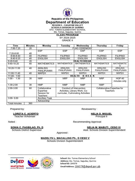 Grade 2 Class Program Pdf Government Philippines Grade 2 Class Program Pdf Government Philippines