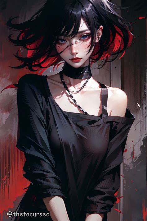 A Woman In A Black Dress With Red Hair Бумажные совы Искусство